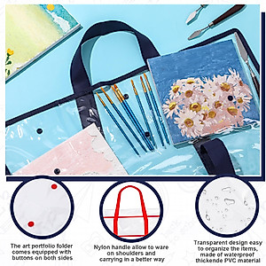 Huhumy 6 Pack Large Poster Storage Bag 29 x 31 Inch Art Portfolio Bag Bulletin Board Holder PVC Art Portfolio Case Transparent Art Organizer Portfolio Folder Chart Container for Teacher Paper