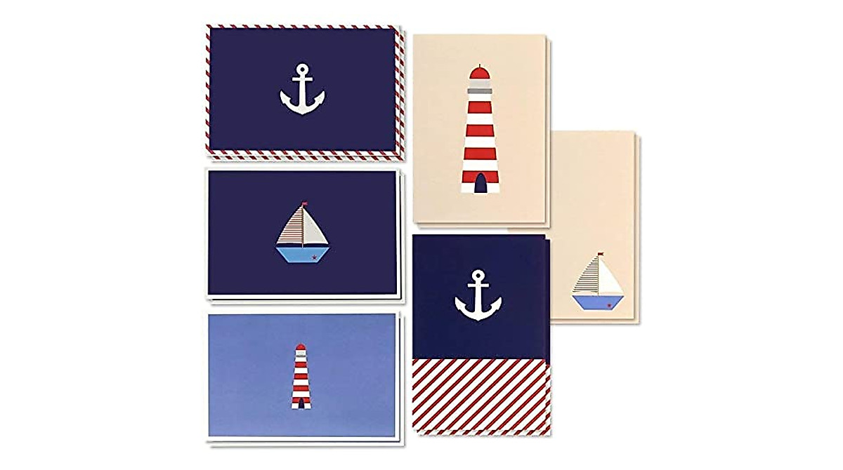 Assorted Nautical Note Cards | 48 Pack for All Occasions
