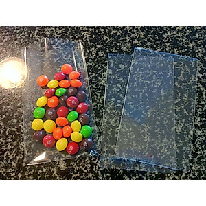 UNIQUEPACKING 100 Pcs 3 1/2 x 5 1/2 (O) Clear Flat Cello/Cellophane 3.5x5.5 Bags