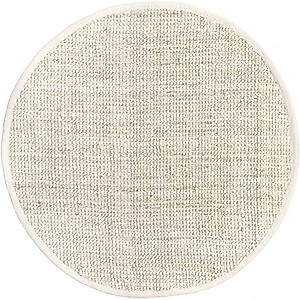 nuLOOM Ashli Handwoven Solid Jute Area Rug, 4' Round, Off-white