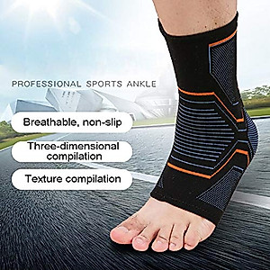 Adjustable Knitted Ankle Brace Support Sleeve, Breathable Arch Support Ankle Compression Socks for Injury Recovery Ankle Pain Relief, Swelling, Sprained Ankle, Men Women (XL)