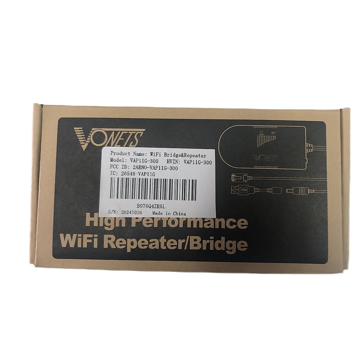 VONETS Industrial Mini 2.4GHz WiFi Bridge/Repeater/Hotspot Extender/WiFi to Wired/AP Signal Booster with 1 RJ45 Male (10/100Mbps) DC/USB Powered for DVR PLC Network Printer VAP11G-300(Two Units)