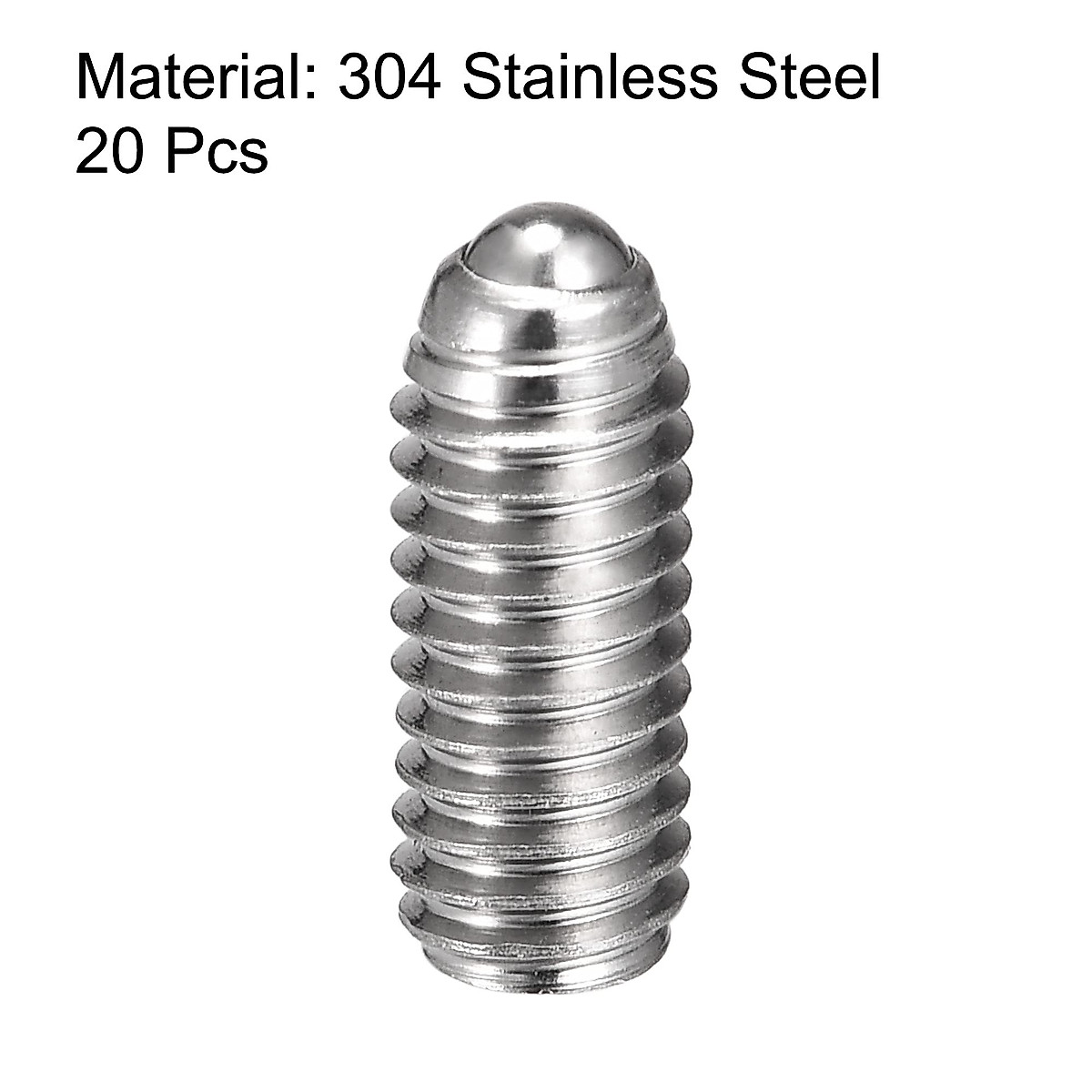 uxcell Ball Point Set Screws, M4 x 10mm 304 Stainless Steel Metric Spring Hex Socket Screw 20pcs