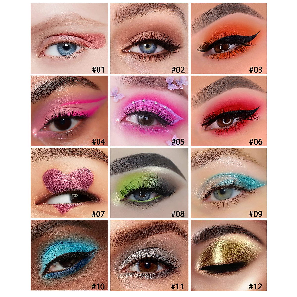 BestLand 12 Pcs Cream Eyeshadow Stick Set Matte Shimmer Rainbow Earth Colors Highly Pigmented Long Lasting Waterproof Eye Shadow stick Eye Liner Makeup with Pencil Sharpener (Set A)