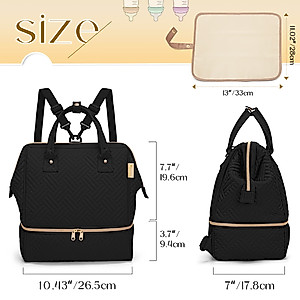 Fasrom Small Breast Pump Bag Backpack with Cooler Compatible with Elvie and Medela Pumps, Wearable Pumping Tote Bag with Waterproof Mat for Working Moms (Patent Design), Black