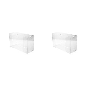 Kantek Wall Mounted Acrylic Paper Towel Dispenser Holder, for Use in Food Service, Healthcare, Bathroom, 11.5" x 4.2" x 6.75", Clear (Pack of 2)