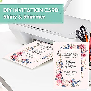 5X7 Metallic White Shimmer Card Stock Printer Paper 100lb 50 Pack Blank Pearlescent Index Cards Flat 300gsm for Invitations, Postcard,Photo Paper,Card Making