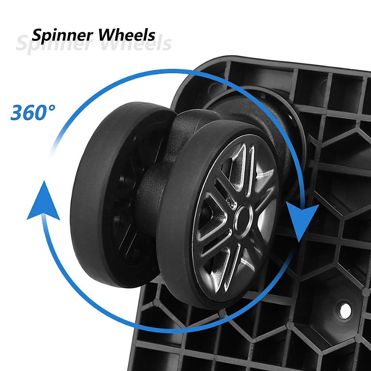 Backpack Trolley with 5 Wheels Folding Compact Lightweight Luggage Cart Spinner Rolling Luggage Cart for Bags, Pet Carriers, Dog Backpacks Carriers