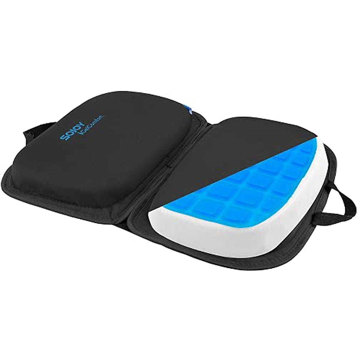 Sojoy iGelComfort 3 in 1 Foldable Gel Seat Cushion Featured with Memory Foam (A Must-Have Travel Cushion! Smart, Easy Travel Cushion) (Size: 18.5“ x 15" x 2")