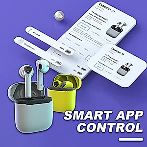 FLYDIGI Cyberfox X1 True Wireless 50ms Ultra-Low Latency Gaming Earbuds, 13.4mm Large Drivers-Active Noise Canceling, 30 Hours of Play Time, Gaming/Music/Sports Sweat-Proof Headphone (Grey)