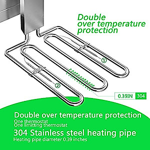 TOPKITCH Electric Deep fryer Stainless Steel Deep Fryer with Basket & Lid Capacity 10L(10.5QT) Electric Countertop Fryers for Home Kitchen and Restaurant with 60 Minute Timer, 1800 Watts, 120V