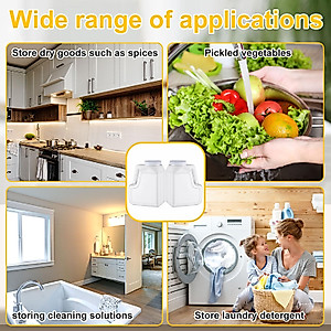 Suzile 4 Pcs 1.25 Gallon White HDPE Plastic Gallon Jar with Handle and Airtight Lid Square Empty Storage Containers and Jugs Wide Mouth Gallon Jugs for Home Restaurant Residential Commercial Use