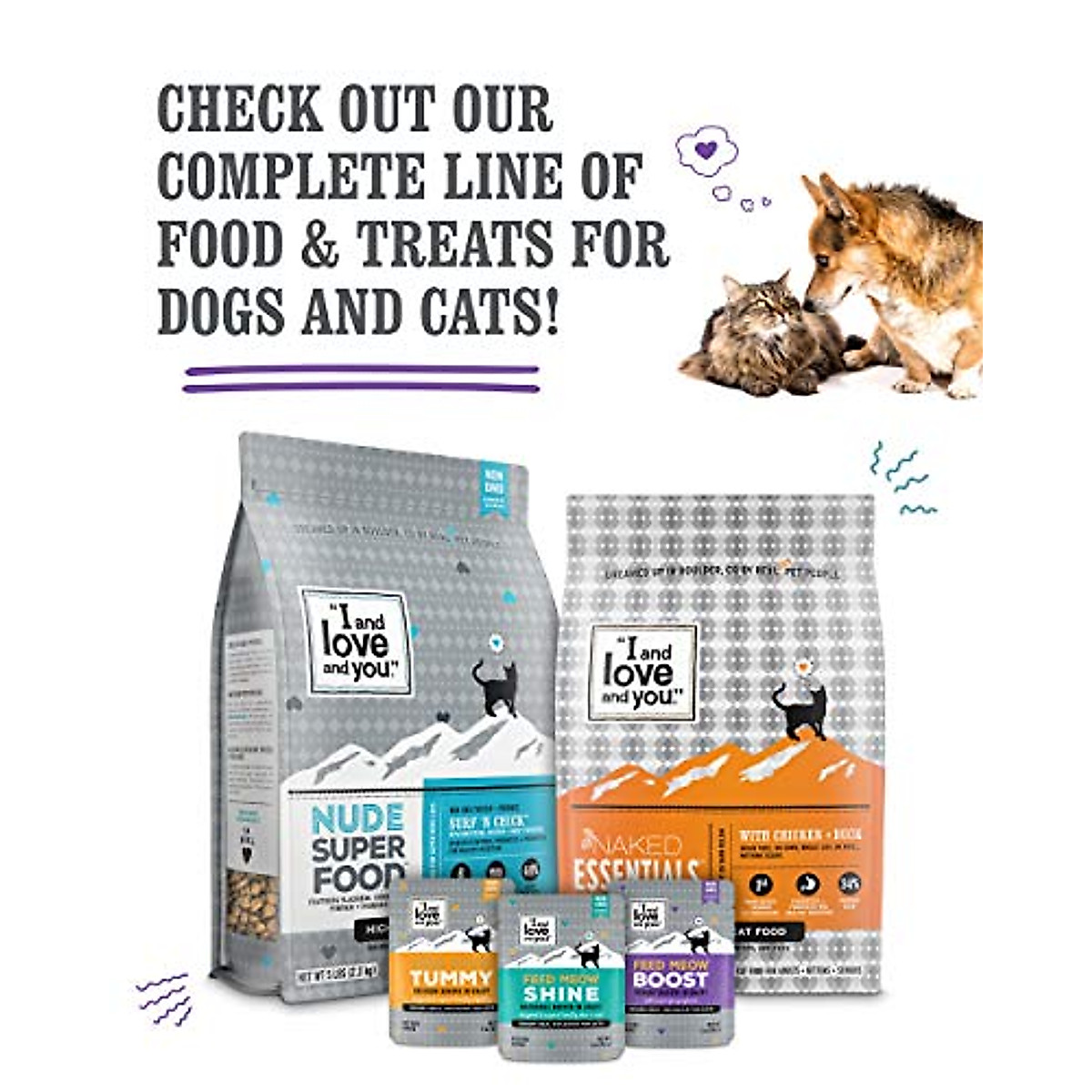 I and love and you Meow and Zen Hearties, Coat Support Grain Free Cat Treats, Salmon Recipe With Omegas 3 and 6, Model Number: T11305 4 Ounce (Pack of 1)