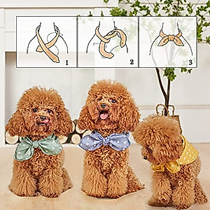 4PCS Summer Dog Bandanas Cute Soft Cotton Puppy Cat Scarfs Washable Daily Handkerchief Pink Green Blue Orange Comfortable Gifts, Adjustable Accessories for Small Medium Large Girl Boy Pup Pet