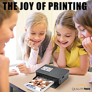 Canon SELPHY CP1500 Wireless Compact Photo Printer with AirPrint and Mopria Device Printing, Black, with Canon KP108 Paper and Black Hard case to fit All Together