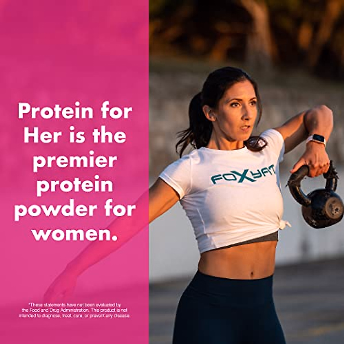 FoxyFit Protein for Her, Vanilla Cupcake Whey Protein Powder with CLA and Biotin for a Healthy Glow (1.85 lbs)
