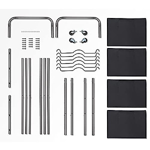 STORAGE MANIAC Laundry Sorter, Laundry Divider with Side Pockets, Multi Laundry Separator Hamper with Removable Bags and Rolling Lockable Wheels, Laundry Organizer Hamper, 4 Section Black