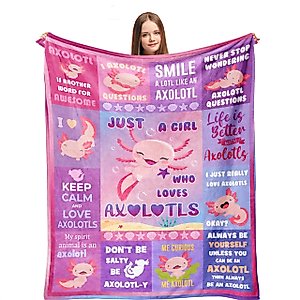 Linxher Axolotl Gifts, Axolotl Blanket, Axolotl Stuff, Axolotl Birthday Gifts, Axolotl Bedding, Axolotl Gifts for Girls, Gifts for Axolotl Lover, Salamander Gifts, Best Axolotl Gifts Blanket 50” x 40”