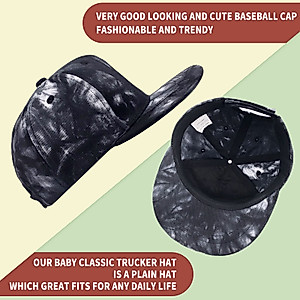 Kids Boy Girl Baseball Cap Baby Sun Hat Adjustable Toddler Trucker Hats with Flat Brim for Summer Outdoor (Z-Tie-dye Black, 1-2T)