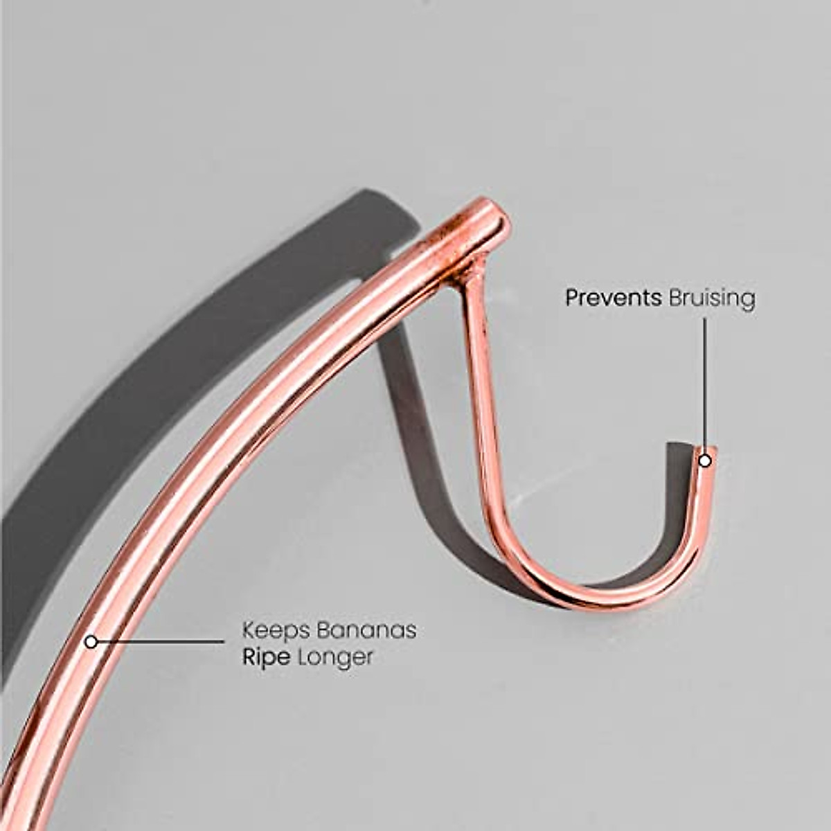 Rose Gold Banana Holder | Rust-Resistant & Durable Steel Construction | Sleek & Modern Design for Kitchen Countertops | Perfect for Home and Office Use | Prevents Bruising & Extends Shelf Life