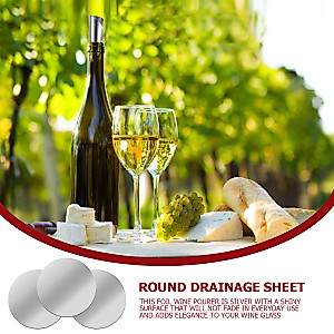 DOERDO 50pcs Aluminum Foil Red Wine Pourer Disc Slice Reusable Flexible Drip Stop Pour Spouts Disk for Wine Beverage Beer Liquid Dispenser