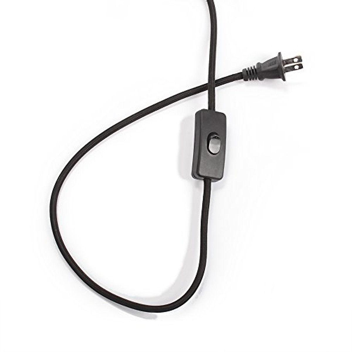 Edison 1-Light Plug-in Pendant, Matte Black, Black Woven Fabric Cord, in-Line On/Off Switch,65114