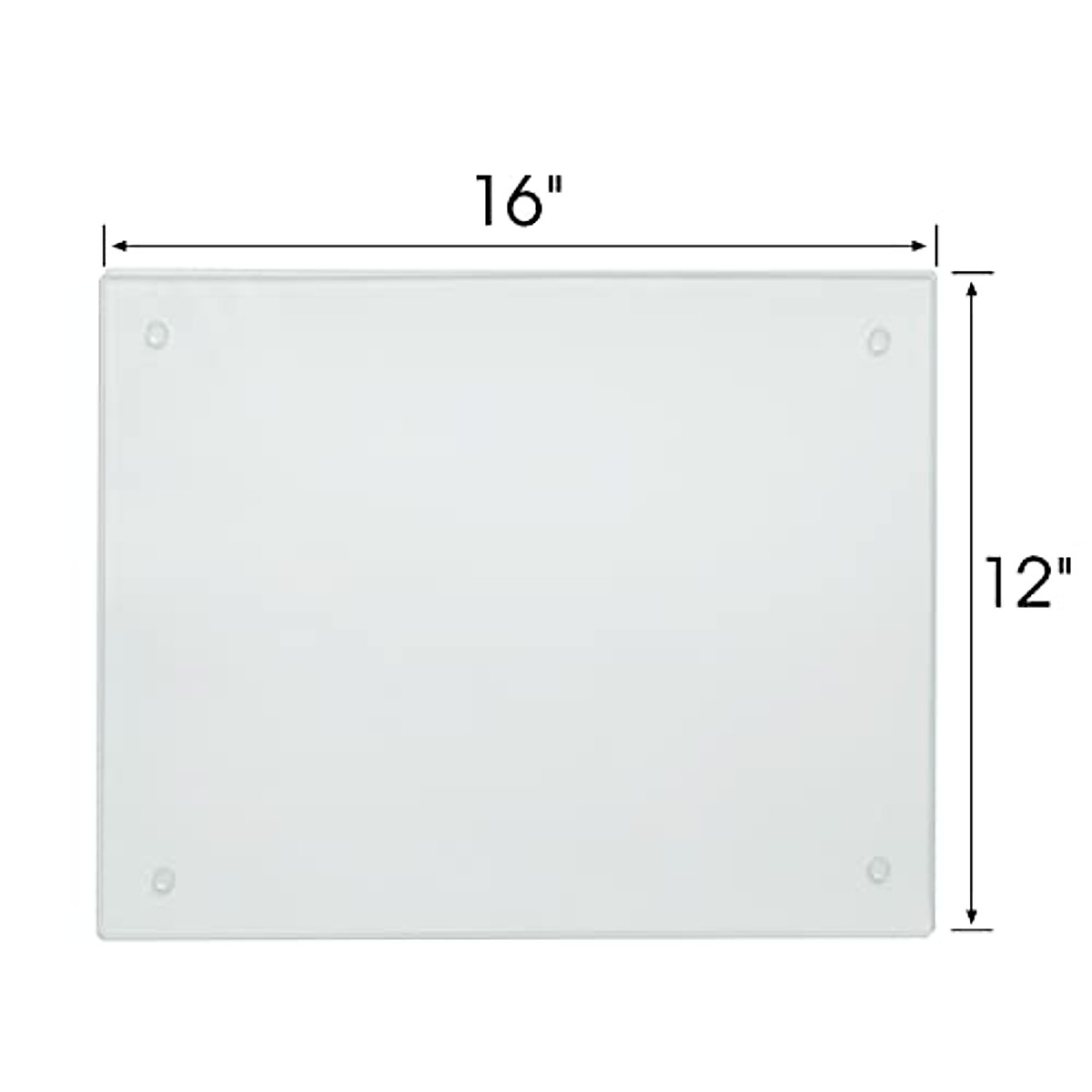 JAMBALAY Tempered Glass Cutting Board 12"x16" for Kitchen Dishwasher Safe with Rubber Feet, Scratch Resistant, Heat Resistant, Shatterproof