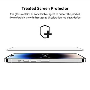 Belkin UltraGlass iPhone 14 Pro Max Screen Protector - Easy Application with Installation Guide Tray - Tempered Glass Screen Protector Compatible with iPhone 14 Pro Max Cases - 9H Hardness Tested