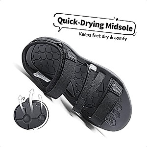 DREAM PAIRS Boys Girls Summer Outdoor Athletic Sport Sandals SDAS2307K Size 2 Little Kid Black