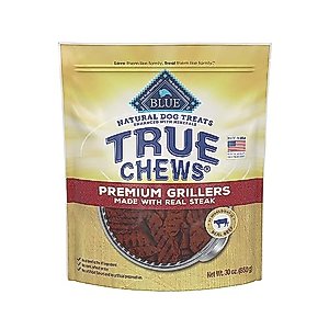 Blue Buffalo True Chews Premium Grillers Natural Dog Treats, Steak 30 oz bag