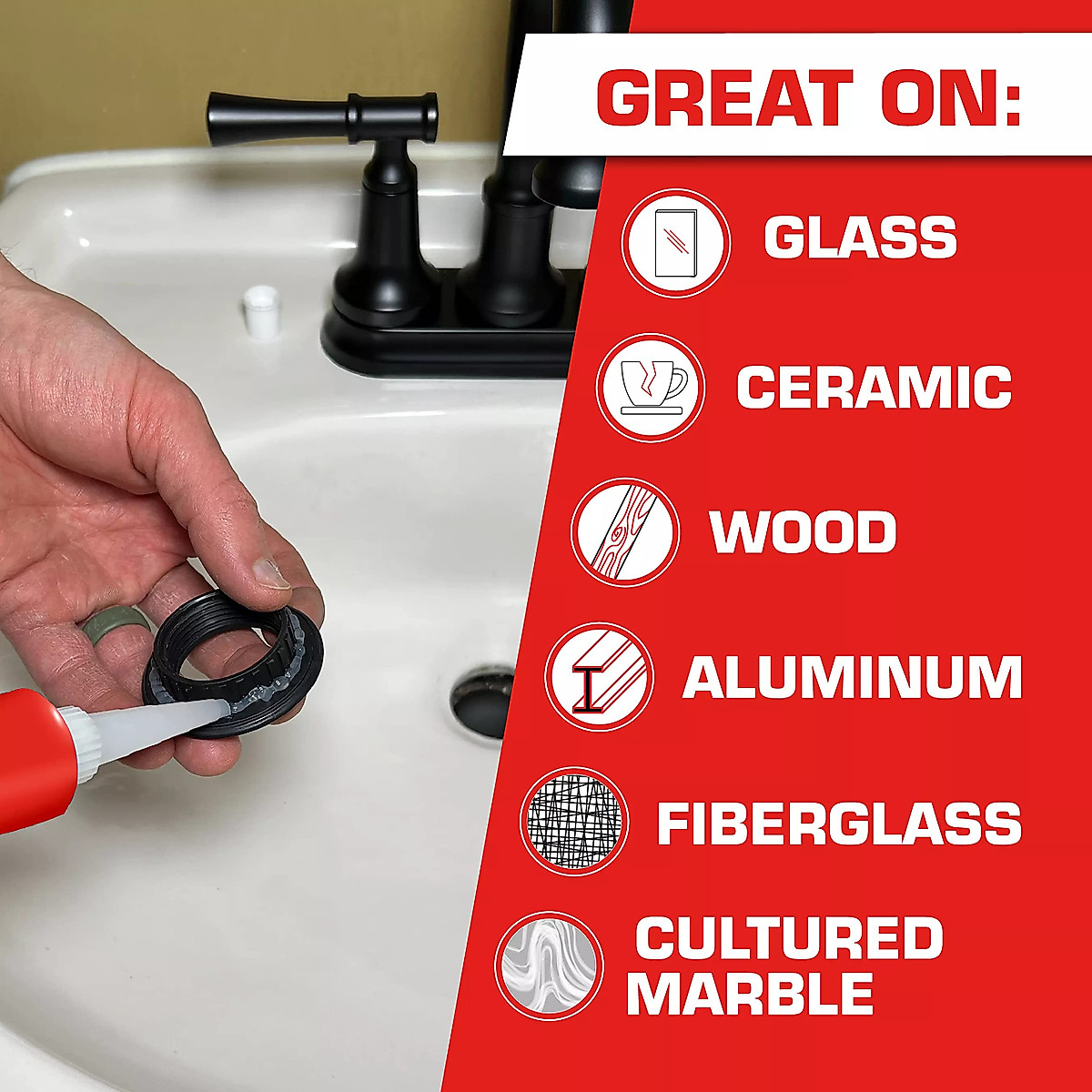 Henkel 908570 2.7 oz Tub Clear Silicone Waterproof Sealant, Single Tube