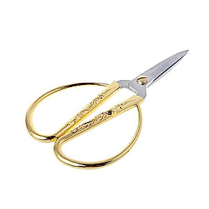 Carved Gold Dragon Tone Metal Handle Bonsai Scissors Stainless Steel Bonsai Scissor Hand Tools Cutting Tools for Kitchen and HOM