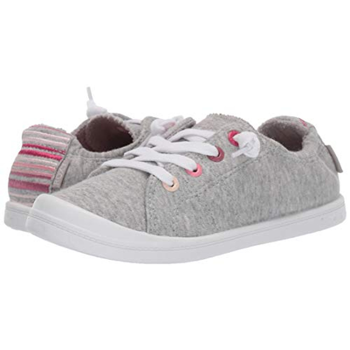 Roxy Girl's Bayshore Slip ON Sneaker Shoe, Grey Heather New, 2 Medium Youth US Big Kid