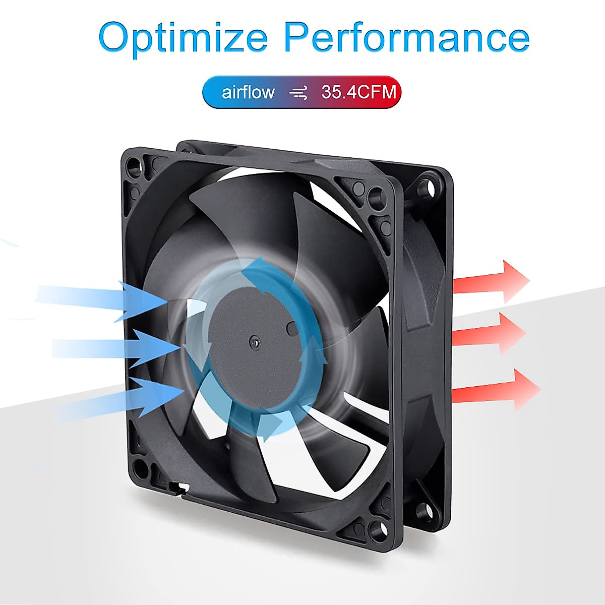 GDSTIME 80x80mm 12V DC Brushless Cooling Fan for Projects and Replacements