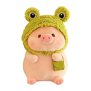 Gujuja 11.8 Inch Pig Plush Pillow Delicate and Lovely Pig Stuffed Animal Simulation Pig Plush Doll Toy for Family,Friends,Girlfriends and Kids
