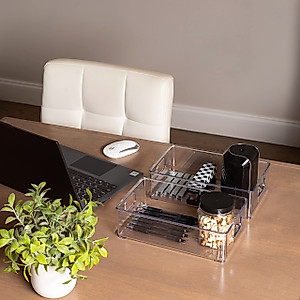 4 Cabinet Organizers and Storage Stackable Acrylic Clear Plastic Storage Bins Pantry Organizer Containers Kitchen Organization Under Sink Bathroom Organizer Drawer Freezer Refrigerator Organizer Bins