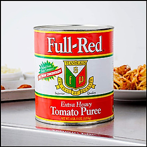 Stanislaus, Full Red Extra Heavy Tomato Puree (Pack of 2), Chicago-style Pizza & Passato-Style Sauces, Size #10 Can (6 lb, 6 oz) 102 oz (each) + Includes-Free Basil Leaves from Rhino Fine Foods.071oz