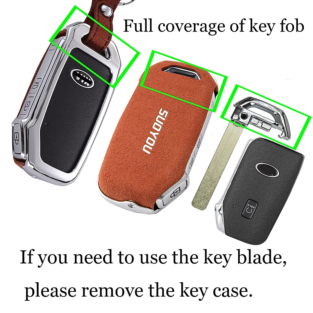 ontto for Kia Key Fob Cover Case Shell Holder Jacket Shell Keyring Keychain Smart Car Key Skin Keyless Red