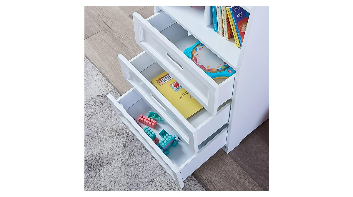 GOWE Kids Funnel White Bookcase - Stylish Storage Unit