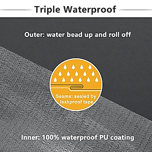 Favoyard Patio Chair Cushions 22 x 22 x 3 Inch Waterproof Outdoor Seat Cushions for Patio Furniture 3-Year Color Fastness Garden Sofa Couch Pads with Handle & Adjustable Straps Set of 2, Dark Grey