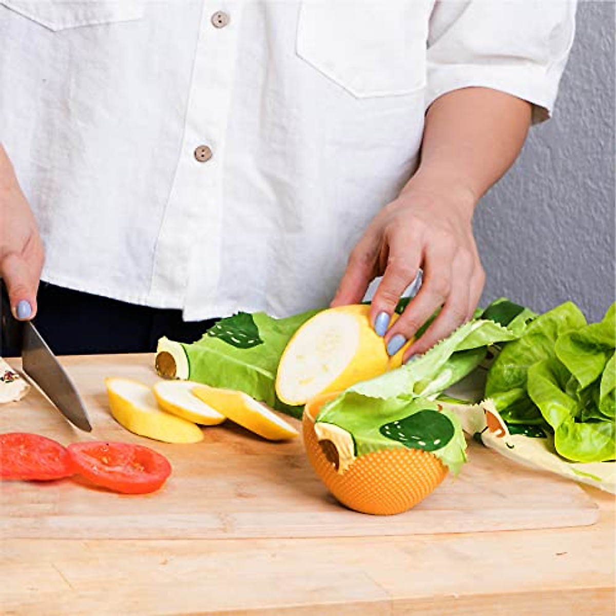 Beeswax Wrap 8 Pack, Reusable Beeswax Food Wraps, Organic Sustainable Food Storage, Cheese Sandwich Paper