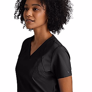 BARCO One 5105 4 Pkt V-Neck Princess Perforated Panel (Black, Medium)