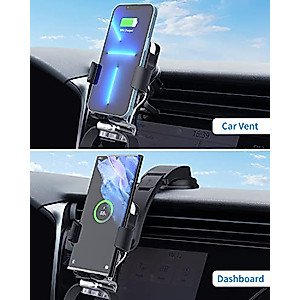 MAKAQI 3 in 1 Wireless Car Charger, Car Charger Mount for iPhone/Airpods/Apple Watch, Air Vent Dashboard Car Phone Holder for iPhone 14/13/12/11/X/8, Apple Watch SE 7/6/5/4/3/2, AirPods 3/2/Pro