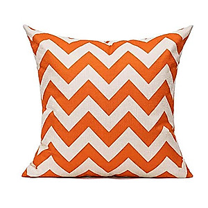 All Smiles Outdoor Pillow Covers Fall Patio Orange Throw Pillow Covers 16x16 Fall Decor Boho Furniture Pillow Cases Decorative Cushion Set of 4 for Home Porch Chair Couch Sofa Living Room Geometric