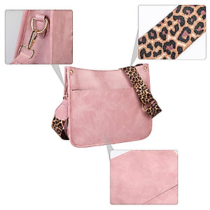 Tom Clovers Crossbody Bags for Women Vegan Leather Handbag Wallet Purse Adjustable Leopard Shoulder Strap