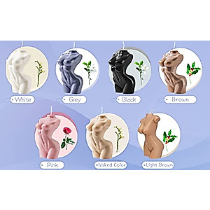 Body Candle Female Torso Candle 6'' Shaped Candles Aesthetic Candle Soy Candle Home Decor for Bathroom Bedroom Valentine's Day Gift for Home Spa Wedding Women Birthday（Black