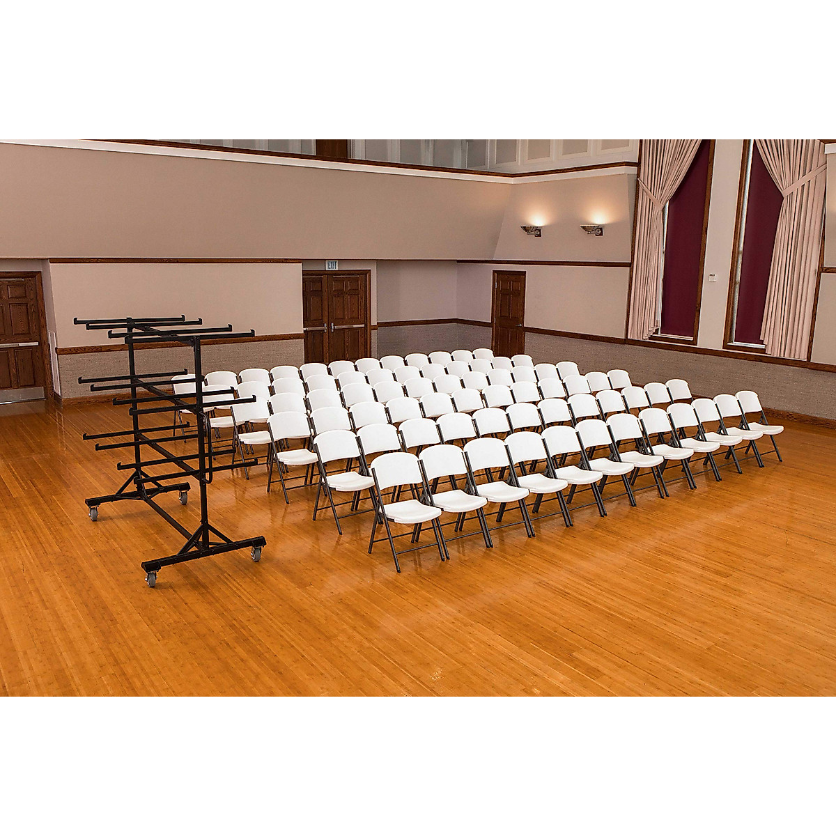 LIFETIME 80669 Upright Chair Storage Cart, Black