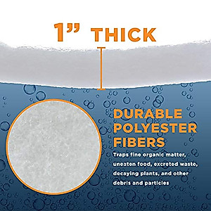 Master Pet Supply Premium Aquarium Filter Pad Roll, Cut to Fit 12" by 72", Micron Fiber Filtration Media for Freshwater, Saltwater Aquariums, Koi Ponds, Fish Tanks, Reefs - Clean Crystal Clear Water
