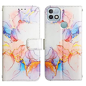 ZHANGUO Mobile Phone Case Bag Designed for Infinix HOT 10i/Smart 5 Pro Marbling Case,Slim Stylish Protective Bumper Case PU Leather Wallet Phone Cover with Card Holder Flip Kickstand Back Cover Case
