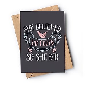 Inspirational and empowering card for her | Congratulatory card for women | Perfect card for Birthday, Graduation, Christmas, Mother's Day for daughter, sister, mom, girlfriend, wife...